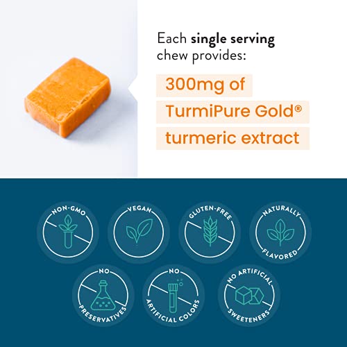 humanN Turmeric Curcumin Chews Supplement – High Absorption Turmeric - Orange Citrus Flavor – from The Makers of SuperBeets, 30 Count