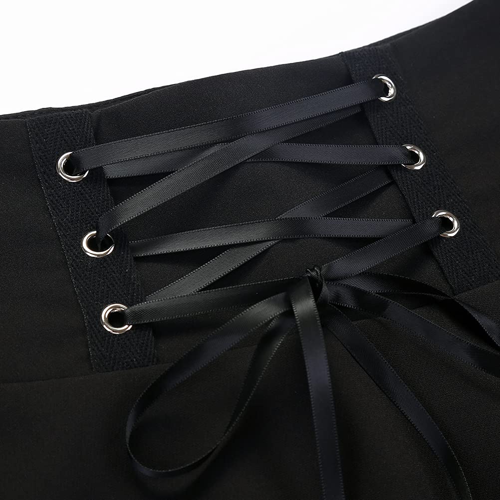 Black Mini Skirt for Women Kawaii Clothes Pastel Goth Aesthetic Skirt (Small, A Pure Black)