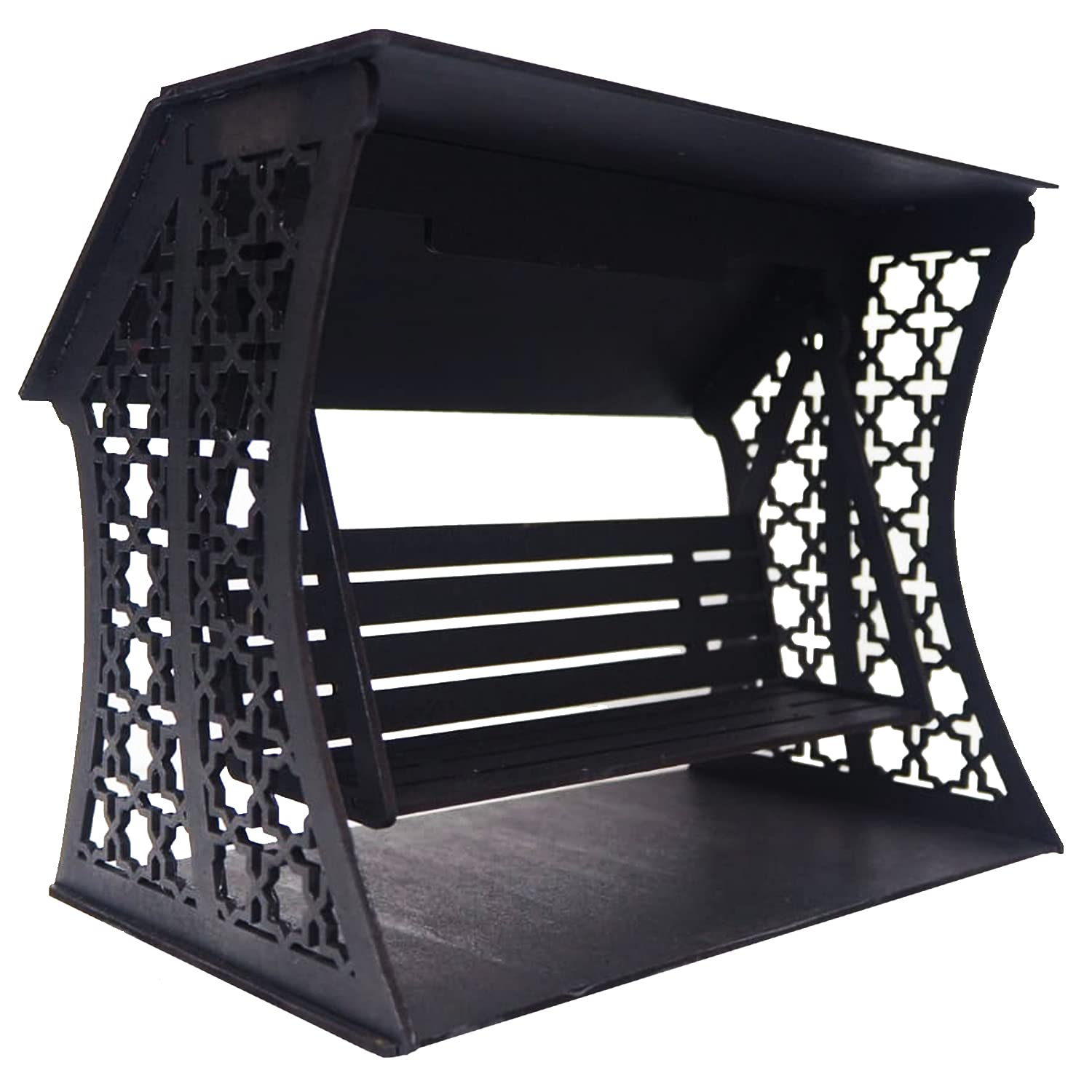 Ubuntu ® Presenting MDF Wooden Swing for Home Temple Decoration Stuff's - Wooden Jhulas for God's - Home & Showcase Space Decor Item - Fabulous Items for Guest Attraction. Easy to Assemble (Black)