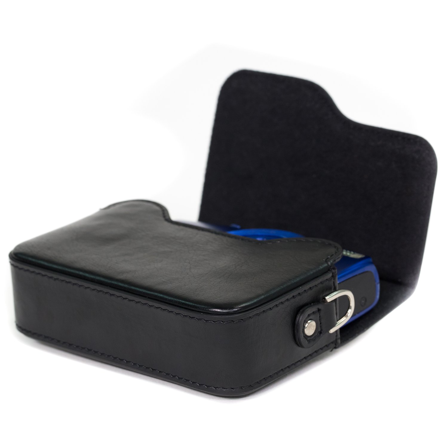 MegaGear Canon PowerShot SX620 HS, ELPH 180, ELPH 360 HS, ELPH 190 is, ELPH 170 is, SX610 HS Leather Camera Case with Strap - Black - MG1089