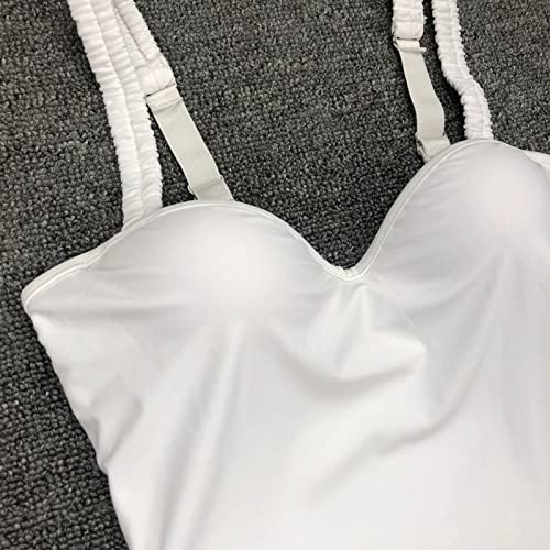 DUOWEI Bikini Man Bath Women Fashion Sexy Color Push Up Padded Bra Beach Bikini Swimwear Beach Bikini White