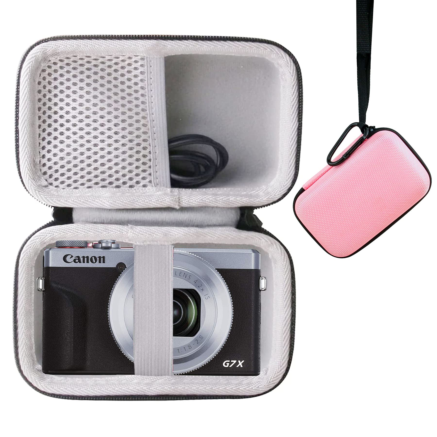 JINMEI Hard EVA Carrying Case Compatible with Canon PowerShot G7 X Digital Camera/SX720 SX620 SX730 Digital Camera. (Pink)