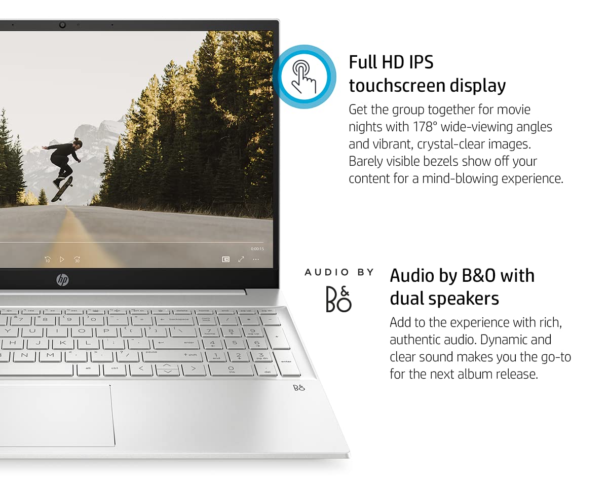 HP Pavilion 15.6" 1920x1080 Touchscreen Laptop | 12th Intel i7-1255U 10-Core Processor | NVIDIA GeForce MX550 | Backlit Key | USB-C | 16GB DDR4 1TB SSD | Win11 Pro