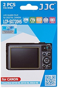 JJC LCP-SX720HS LCD Guard Screen Protector for Canon PowerShot SX720 HS SX710 HS SX610 HS SX620 HS, Canon SX720 HS LCD Screen Protector, Scratch Resistance, Anti-Smudge Coating (2 Pcs)
