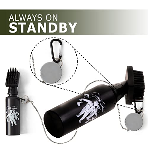Caddy Splash Golf Water Brush - Retractable Brush with Nylon-Bristles Head - Wide Cleaning Coverage - Anti-Leak Reservoir Tube - Squeeze Bottle for Easy Cleaning - 7.5 Inches, Holds 4 Ounces of Water