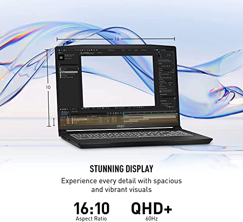MSI Creator M16 2023 | 16" WQXGA NVIDIA GeForce RTX 4060 | 13th Intel Core i7-13620H 10 Cores 16 Threads | 48GB DDR5 2TBSSD | Numeric Keypad Wi-Fi 6 Bluetooth 5.2 | Win11 Pro TLG 32GB USB | Black