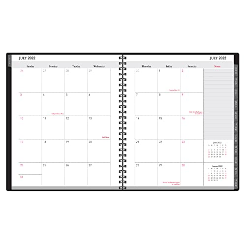 Office Depot® Brand Weekly/Monthly Academic Planner, Vertical Format, 8" x 11", 30% Recycled, Black, July 2022 to August