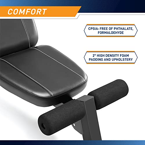 Marcy Multi-Position Workout Utility Bench for Home Gym Weightlifting and Strength Training SB-10115, Black