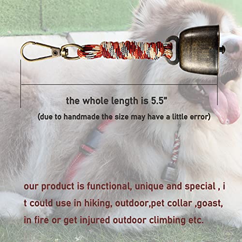 FURSDOLY Pet Dog Collar Bells Bear bells Hiking Bells Pet Bells for Dog Bells for dog Collars Hand-maded Unique Loud Bells (Pattern-1)