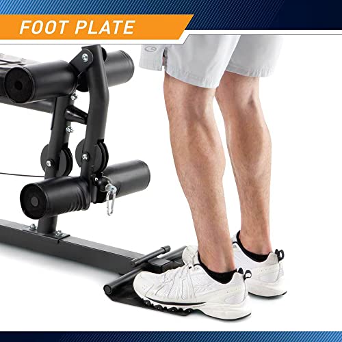 Marcy MWM-4965 Stack Weight Multifunctional Home Gym Workout Station with Pulley, Arm, and Leg Developer for Full Body Fitness, Black