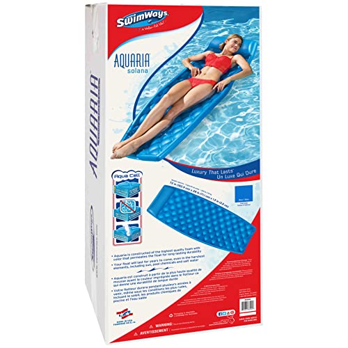 SwimWays Aquaria Solana Lounge - Durable Aqua Cell Foam Pool Float - Blue