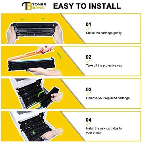 Toner Bank Compatible Toner Cartridge Replacement for HP 202A CF500A 202X CF500X M281fdw Color Pro MFP M281fdw M281cdw M254dw M281fdn M281 M254 202 Printer Ink (Black Cyan Yellow Magenta, 4-Pack)