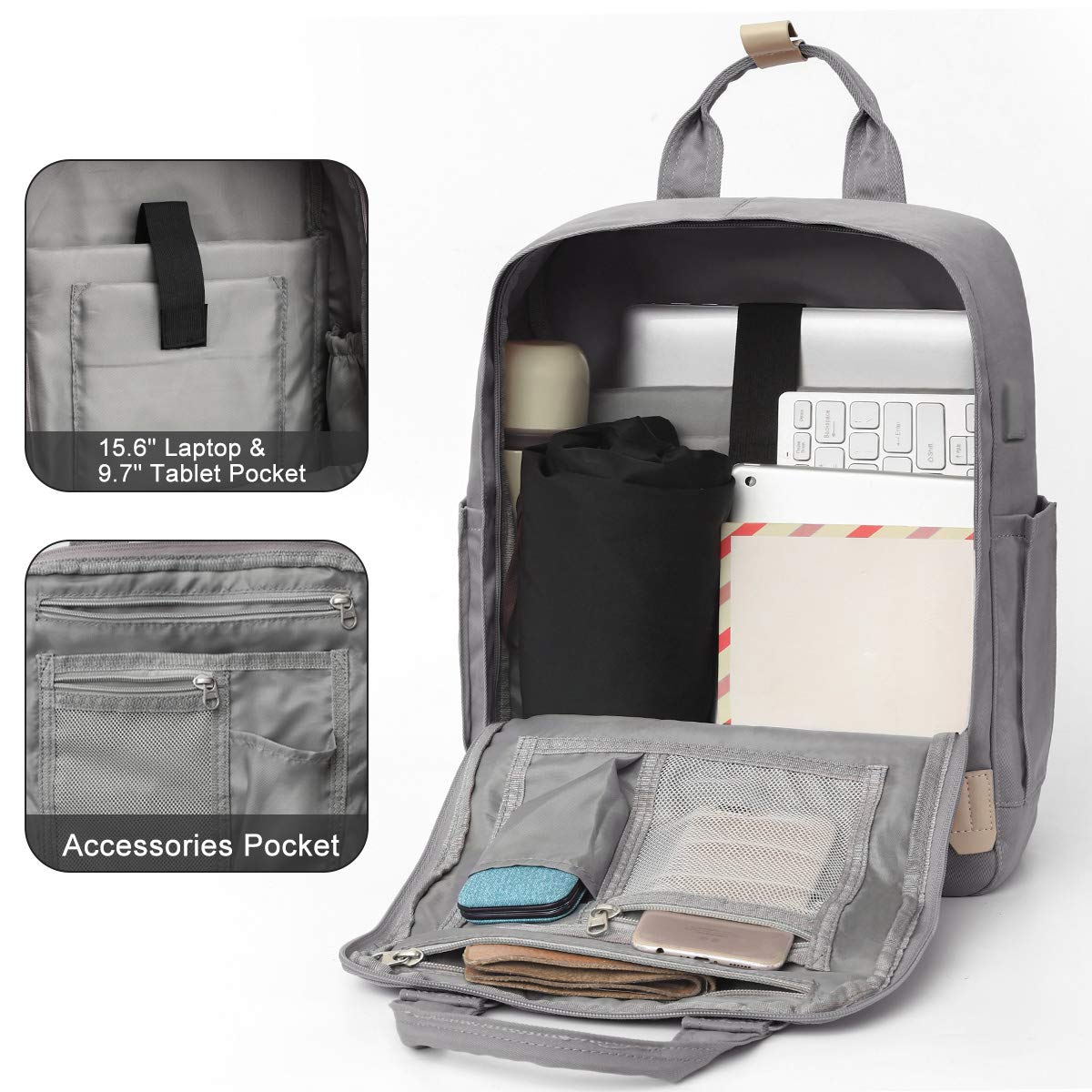 YAMTION Laptop Backpack for Women Bookbag School Backpack Bag Girl Computer Pack with Charger