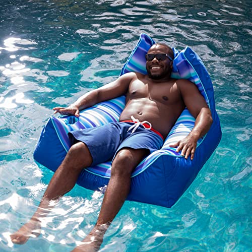 Big Joe Kona Float, Blurred Stripe Blue & Captain's Float 2.0 w/Cup Holder, Blurred Stripe Blue