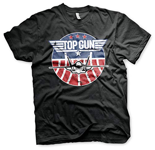 Top Gun Officially Licensed Tomcat Big & Tall Mens T-Shirt (Black), XXX-Large