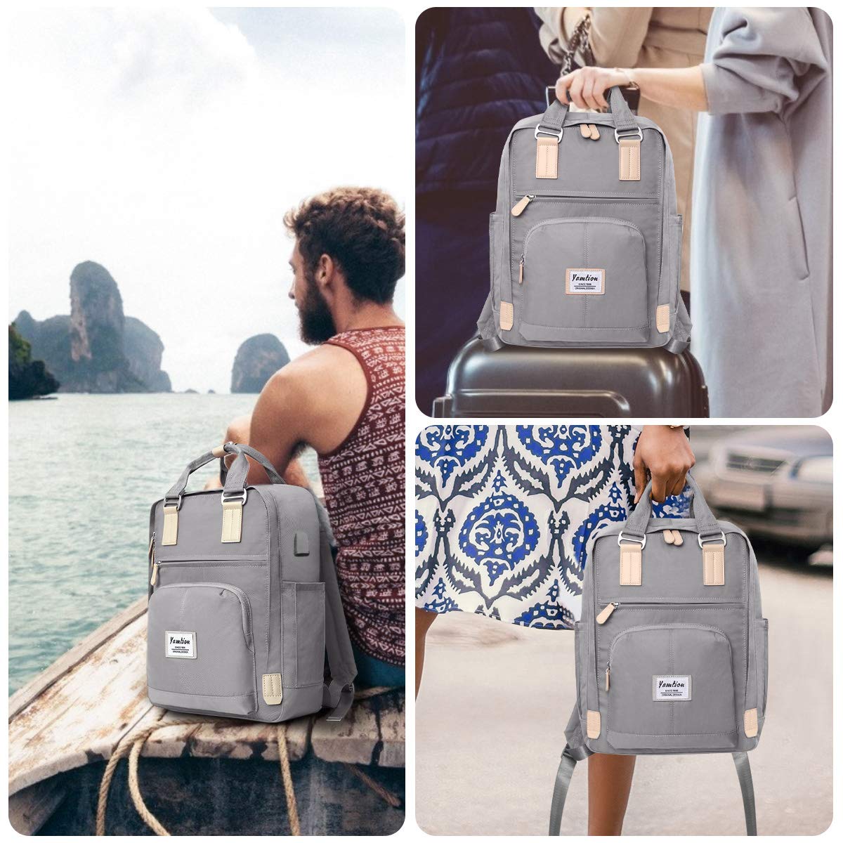 YAMTION Laptop Backpack for Women Bookbag School Backpack Bag Girl Computer Pack with Charger