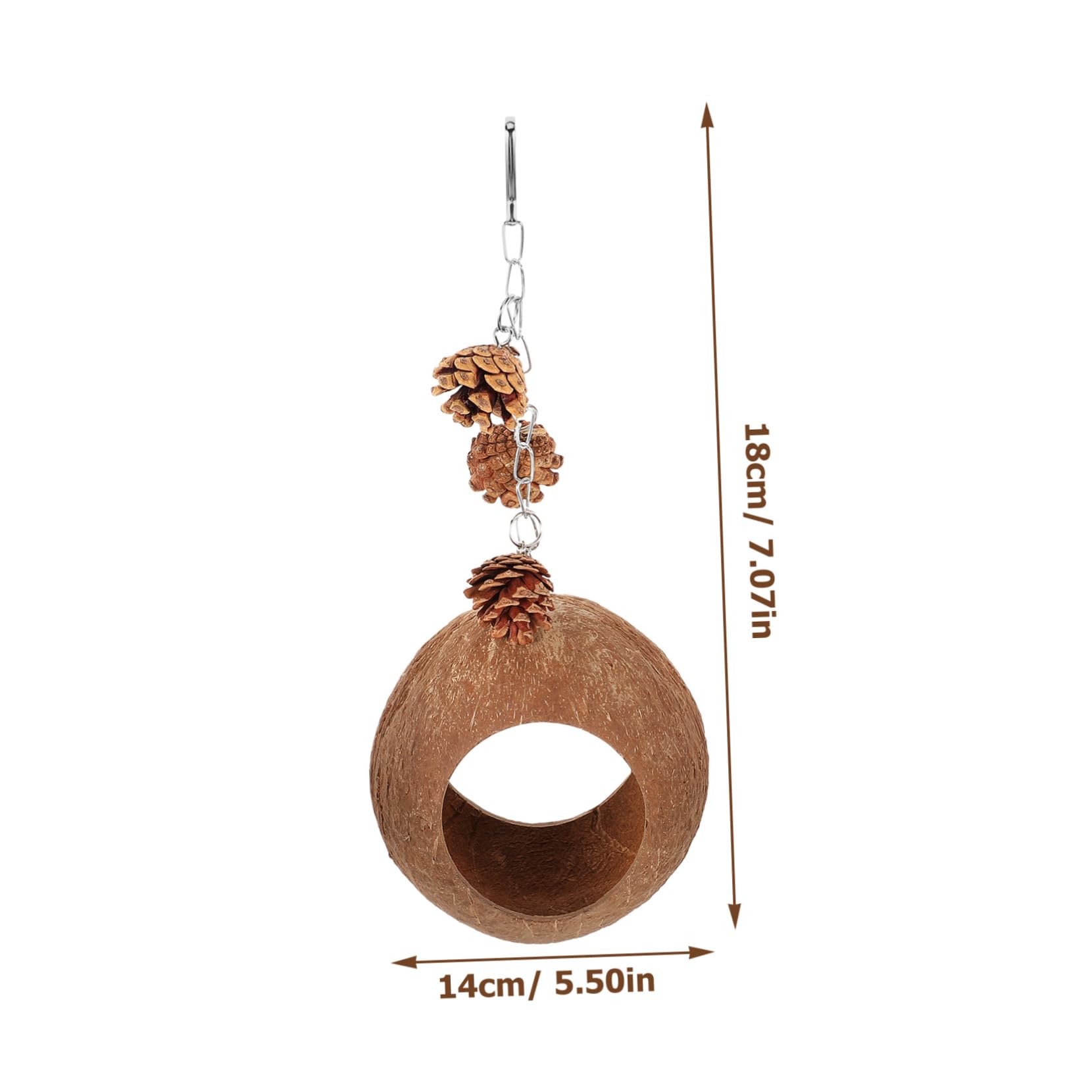 OATIPHO Coconut Shell Swing Bird Nest Parrot Sleeping Bed Bird Nesting Box Toy