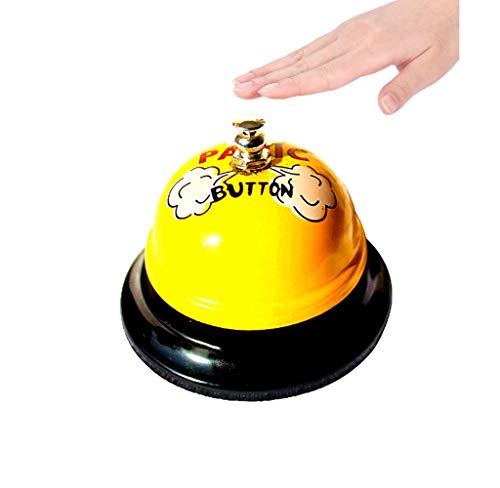 Service Bell for Restaurant Desk Call Bells Dogs Bell Service Bell for Sick Funny Elderly Loud Bell(1 3.5" Service Bell & 1 Black Bell Sign with Sticker)