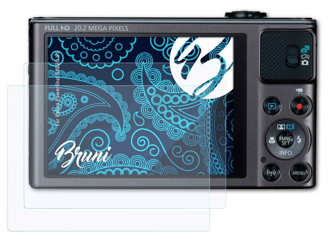 Bruni Screen Protector compatible with Canon PowerShot SX620 HS Protector Film, crystal clear Protective Film (2X)