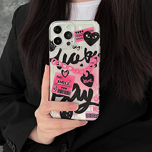 LOLAGIGI for iPhone 14 Pro Max Case Cute Collage Heart Kawaii Funny Girly Y2K Print Aesthetic Design for Women Girls Boys Soft TPU Case Cover for iPhone 14 Pro Max 6.7", White