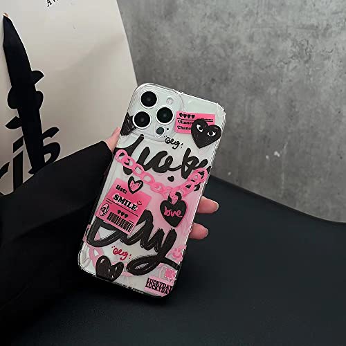 LOLAGIGI for iPhone 14 Pro Max Case Cute Collage Heart Kawaii Funny Girly Y2K Print Aesthetic Design for Women Girls Boys Soft TPU Case Cover for iPhone 14 Pro Max 6.7", White