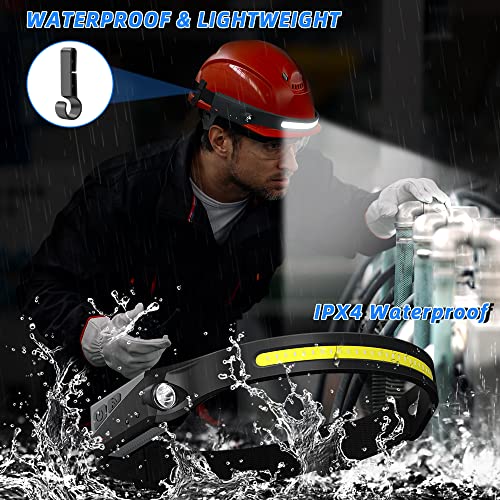 Headlamp Rechargeable 3Pack, LED Headlamp Flashlight with Motion Sensor, 230° COB Wide Beam Head Lamp, 5Mode Head Lights for Forehead Waterproof, Bright Headlamps for Adults Hardhat Running Camping