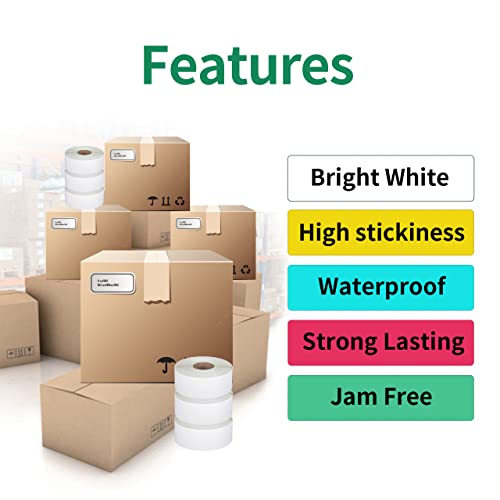 AMYSous Compatible 6 Pack DK-1203 Die-Cut File Folder Label Paper 2/3" x 3-7/16"(17mm x 87mm) with 6 Refillable Cartridge Replacement for Brother DK-1203 for QL-700 QL570 QL710W QL800 QL810W QL1060N