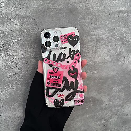 LOLAGIGI for iPhone 14 Pro Max Case Cute Collage Heart Kawaii Funny Girly Y2K Print Aesthetic Design for Women Girls Boys Soft TPU Case Cover for iPhone 14 Pro Max 6.7", White