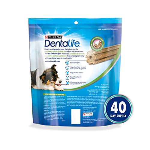 Purina DentaLife Made in USA Facilities Small/Medium Dog Dental Chews, Daily - 40 ct. Pouch