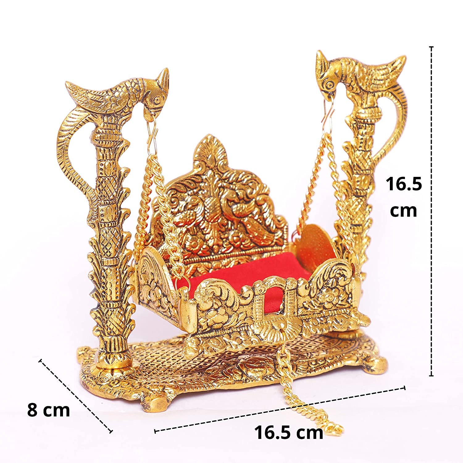 Beautiful Metal Swing Laddu Gopal Jhula for Home Decor Showpiece Gift 6inch Approx.