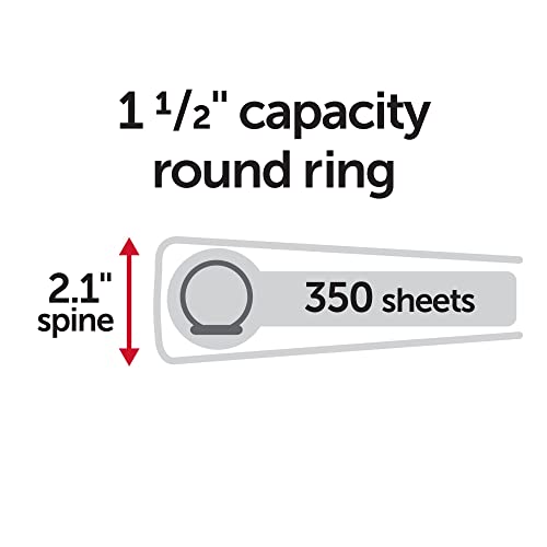 Office Depot® Brand Durable View 3-Ring Binder, 1 1/2" Round Rings, 49% Recycled, Light Blue