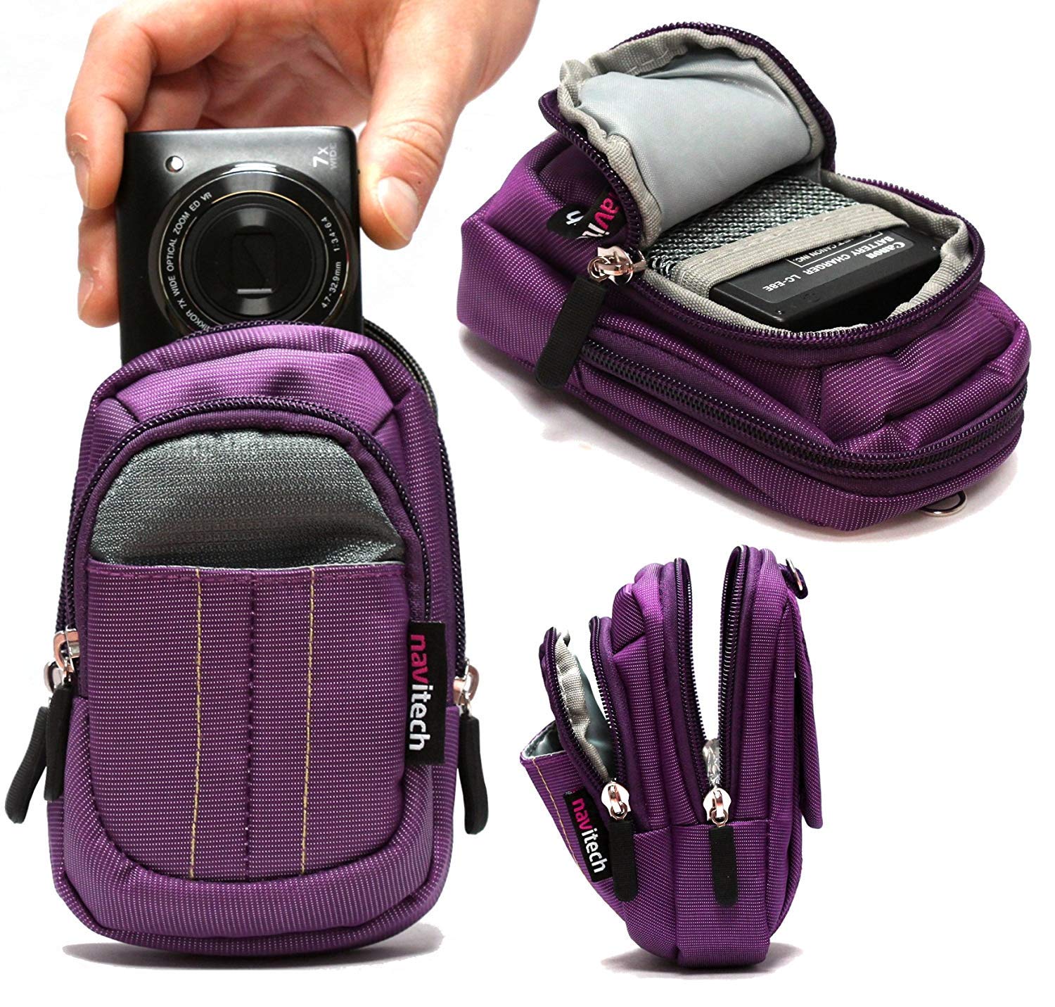 Navitech Purple Digital Camera Case Bag Compatible with Canon PowerShot SX620 HS Compact Camera
