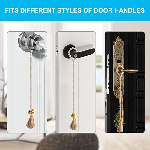 JAKI Dog Doorbell for Potty Training and Door Knob, 30.7inch Adjustable Hanging Bells for Dogs to Ring to Go Outside Sliding Door, Puppy Housetraining Door Bell (1PK, Rustic Gold)
