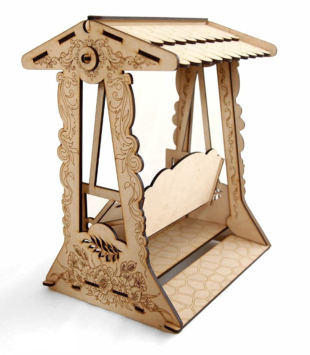 Janmashtami Gift Laddu Gopal Ji Jhula Swing Wooden Fastest Delivery Service Available on Demand (4-7 Days for Customization Whatsapp +917419240007
