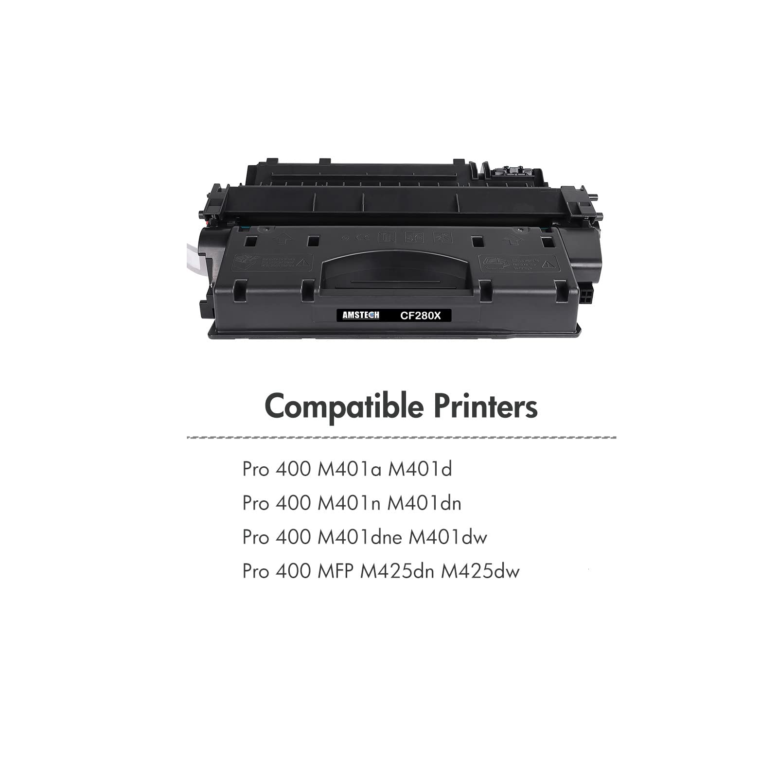80X CF280X 2 Pack Toner Cartridge Compatible CF280XD Replacement for HP 80X CF280X 80A CF280A Toner Cartridge for HP Pro 400 M401A M401D M401N M401DNE MFP M425DN Printer Black