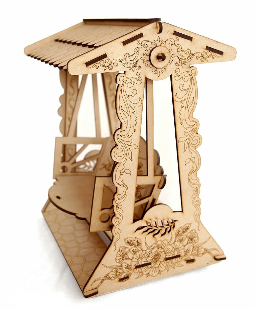 Janmashtami Gift Laddu Gopal Ji Jhula Swing Wooden Fastest Delivery Service Available on Demand (4-7 Days for Customization Whatsapp +917419240007