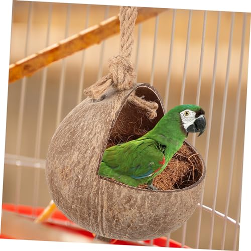 balacoo Coconut Shell nest Parrot Hammock Hamster Hammock Suspending Bird Hammock Bird House Parrot Supply Bird Coco Swing Parrot Sleeping Hammock Bird Sleeping Nest The Bird's nest Bed