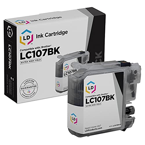 LD Compatible Ink Cartridge Replacement for Brother LC107BK Super High Yield (Black)