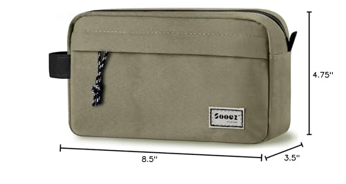 Sooez Big Capacity Pencil Pen Case, Upgraded Canvas Pencil Pouch Large Pencil Bag Organizer, Separate Compartments Easy Grip Handle, Aesthetic Supply for School Teens Adults, Army Green