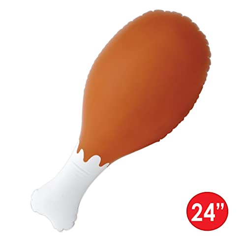Beistle 2 FT Giant Inflatable Turkey Drumstick Leg Autumn Fall Thanksgiving Party Decorations and Photo Booth Props, Indoor/Outdoor Use, 24", Brown/White