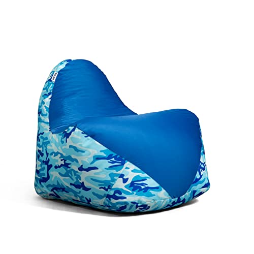 Big Joe Warp Bean Bag Chair, Blue Woodland Camo Smartmax, 3ft
