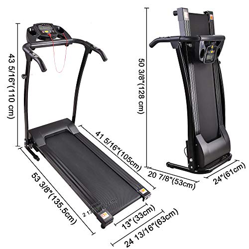 AW Folding Electric Treadmill Portable Running Walking Treadmill with LCD Display Easy Assembly for Home Cardio Exercise