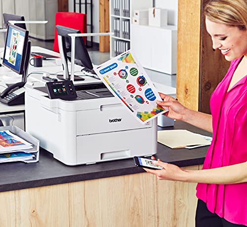 Brother HL-L3270CDWB Compact Wireless Digital Color Laser Printer with NFC for Office - Print Only - 2.7" Color Touchscreen, Auto Duplex Printing, 25 ppm, 250 Sheet, Tillsiy Printer Cable