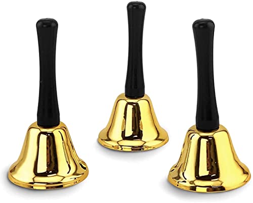ifavor123 Gold Steel Hand Bell for Wedding Events Decoration, Call Bell, Alarm, Jingles (1 Pc. Gold Bell)