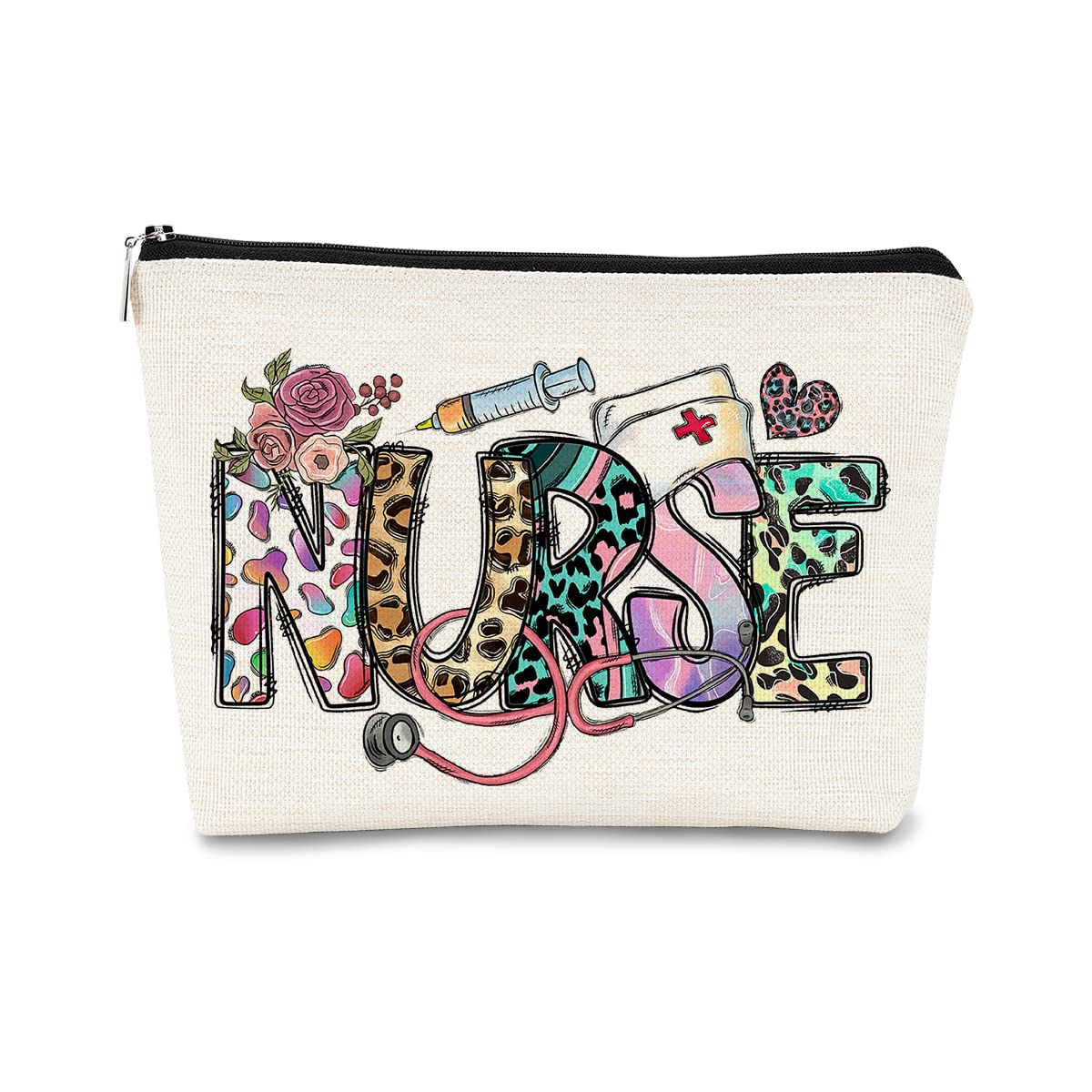 BARPERY Nurse Appreciation Gifts,Nurses Week Gifts,Nurse Bags for Work,Nurse Makeup Bag,Nurse Graduation Gift,Nurse Gifts for Women,Nurse Accessories for Work,Pink Leopard Nursing Cosmetic Bag