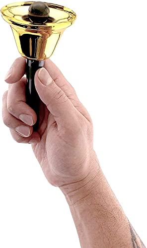 ifavor123 Gold Steel Hand Bell for Wedding Events Decoration, Call Bell, Alarm, Jingles (1 Pc. Gold Bell)