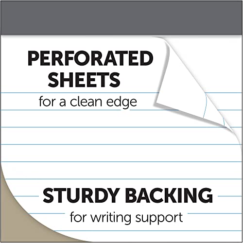 Office Depot® Brand Professional Perforated Pads, 5" x 8", Narrow Ruled, 50 Sheets Per Pad, White, Pack Of 8 Pads