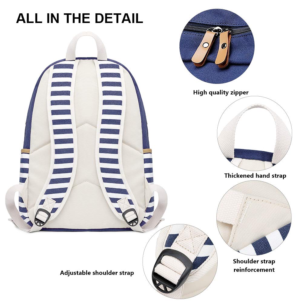 Goldwheat Canvas Backpacks for Girls with USB Charging Port School Bookbag