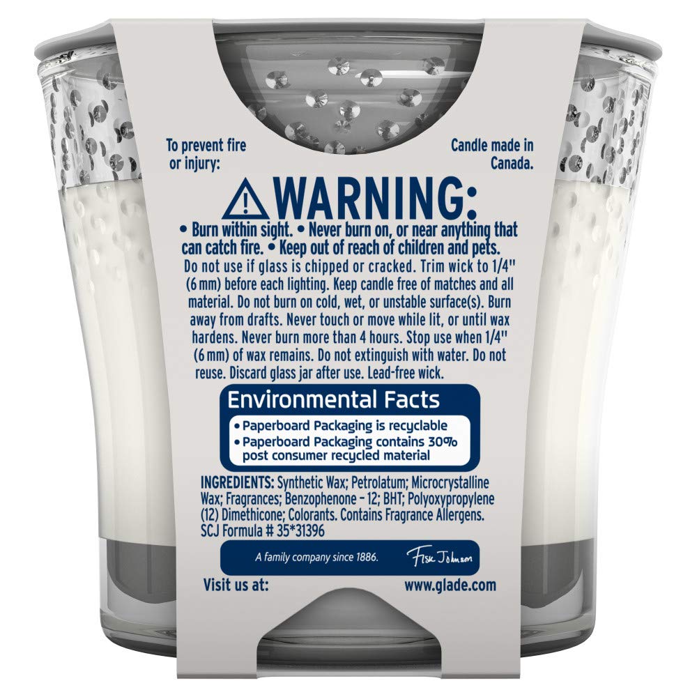 Glade Candle Jar, Air Freshener, Sheer Vanilla Embrace, 3.4 Oz