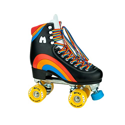 Moxi Skates - Rainbow Rider - Fun and Fashionable Womens Roller Skates | Asphalt Black | Size 10